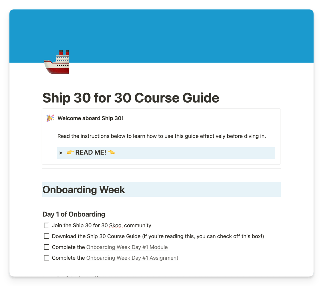 Start Writing Online in 30 Days - Ship 30 for 30